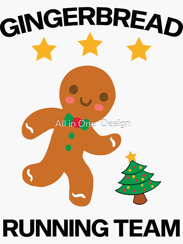 "Gingerbread Running Team" Sticker by AYMANE8 | Redbubble