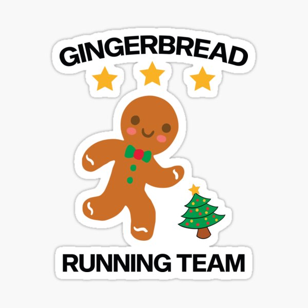 "Gingerbread Running Team" Sticker by AYMANE8 | Redbubble