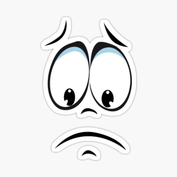 "Sad face design" Sticker by Ayoosha | Redbubble