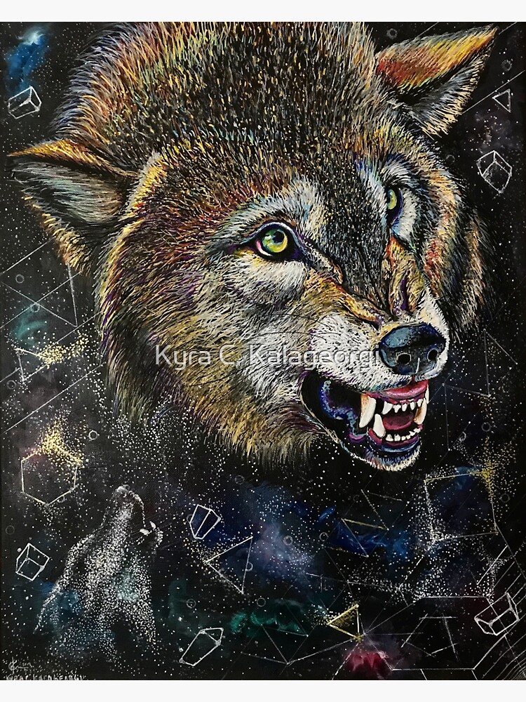 "Galactic Wolf" Sticker for Sale by KyraKalageorgi | Redbubble