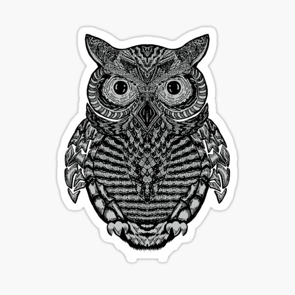 "Zen Owl" Sticker by MetroBionic | Redbubble