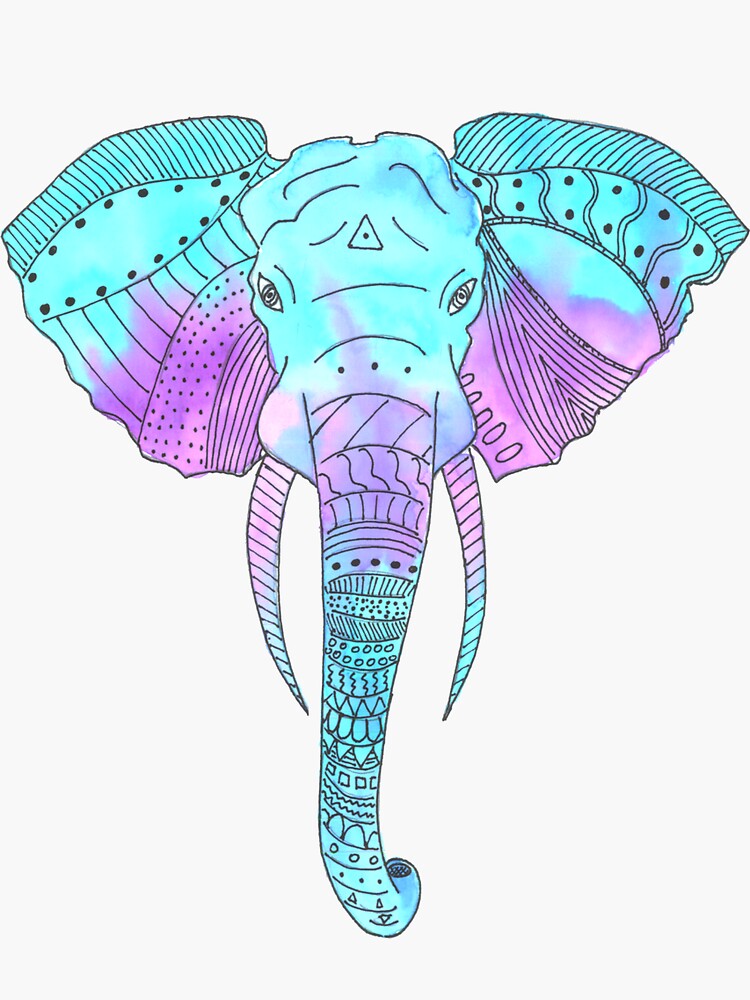 "Indigo elephant" Sticker by tamarakajper | Redbubble