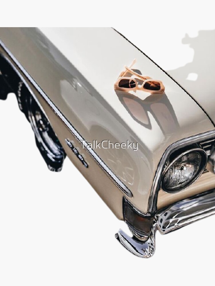 "Off-white Vintage Car" Sticker by TalkCheeky | Redbubble