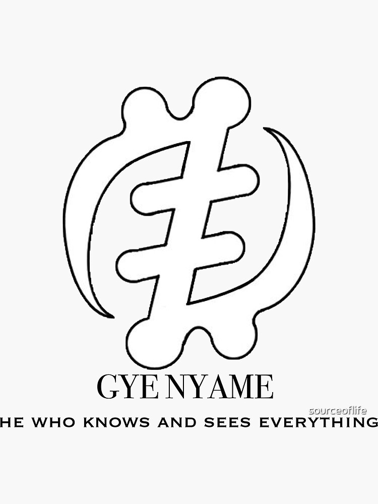 "Ghanaian Adinkra Symbols- Gye Nyame" Sticker by sourceoflife | Redbubble