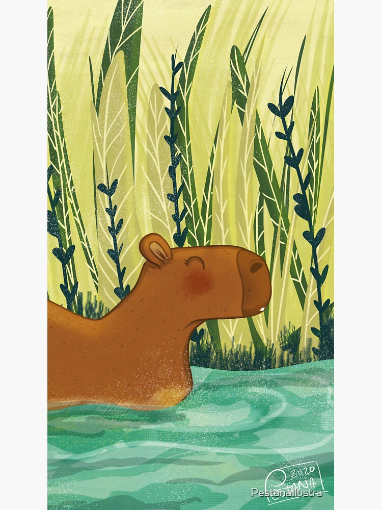"Magic Capybara" Sticker for Sale by Pestanailustra | Redbubble