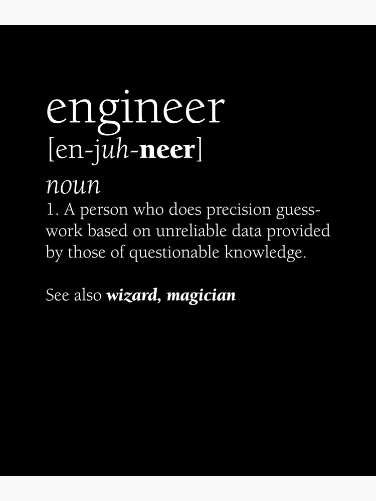 "Funny Engineering - Engineer Definition Gift STEM Also Wizard ...