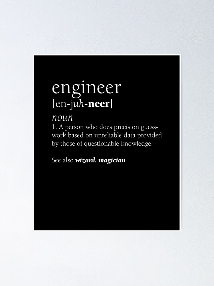 "Funny Engineering - Engineer Definition Gift STEM Also Wizard ...