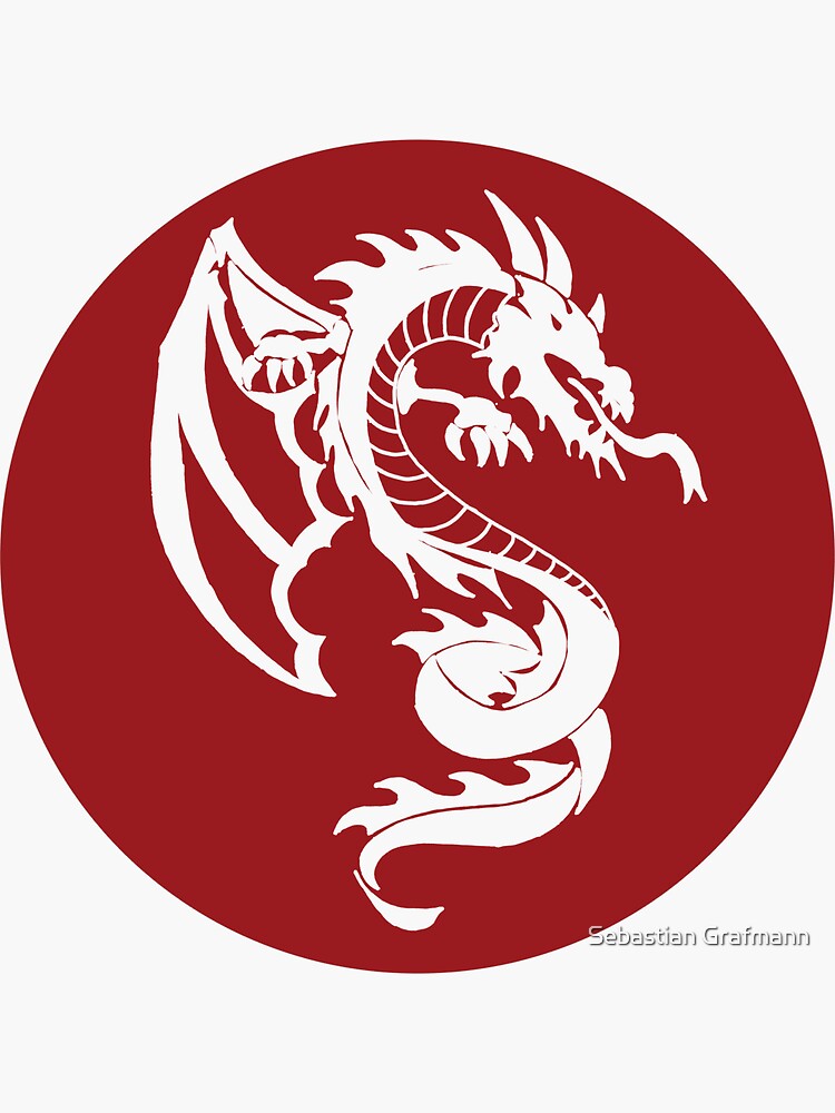 "Red Circle Dragon Tattoo" Sticker for Sale by Zeichenbloq | Redbubble