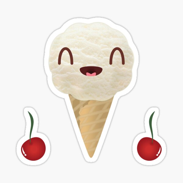 "Kawaii Sunny Vanilla Ice Cream" Sticker by Figuros | Redbubble
