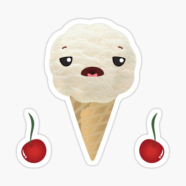 "Kawaii Tired Ice Cream Cone" Sticker for Sale by Figuros | Redbubble