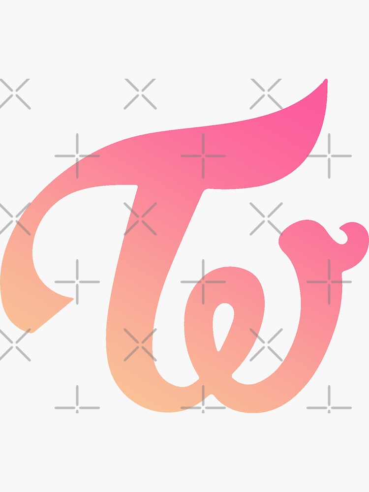 "TWICE CLASSIC LOGO APRICOT NEON MAGENTA " Sticker for Sale by ...