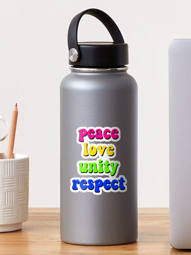 "plur - peace love unity respect" Sticker for Sale by wordswithfonts ...
