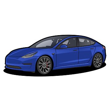 "Tesla Model 3 Blue" Sticker for Sale by sugoishrimp | Redbubble