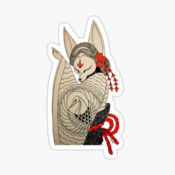 "kitsune" Sticker by ladalsk | Redbubble