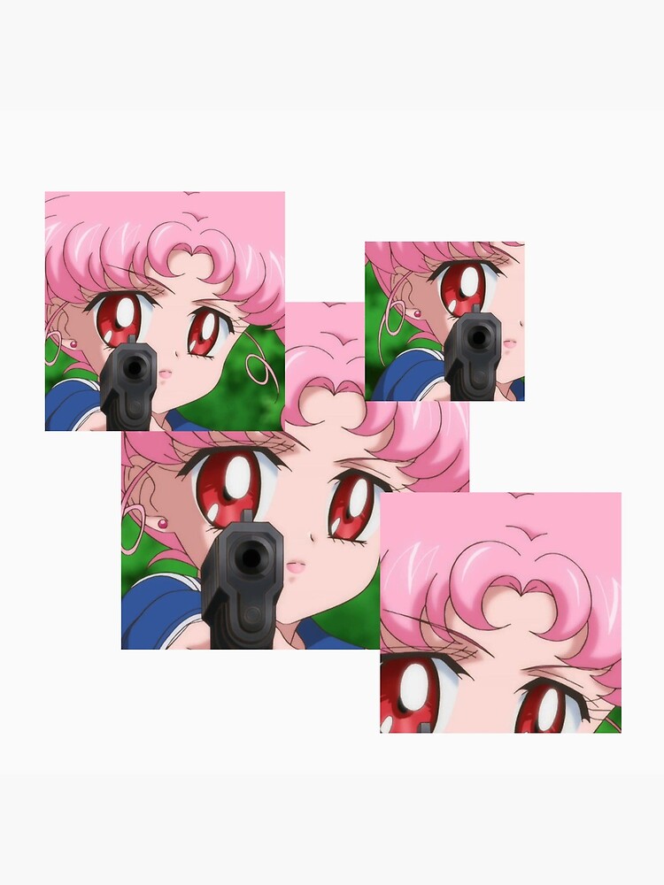 "Chibi Moon with a Gun Collage" Photographic Print for Sale by ...