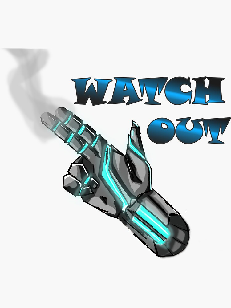 "Watch Out Metal Hand Gun...." Sticker by aditya-aot-11 | Redbubble