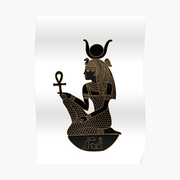 "Isis Egyptian Goddess Gold Lineart" Poster for Sale by Samijladesign ...