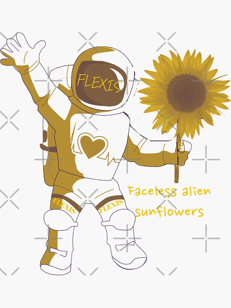 "Faceless alien sunflowers a combination of flowers and aliens" Sticker ...