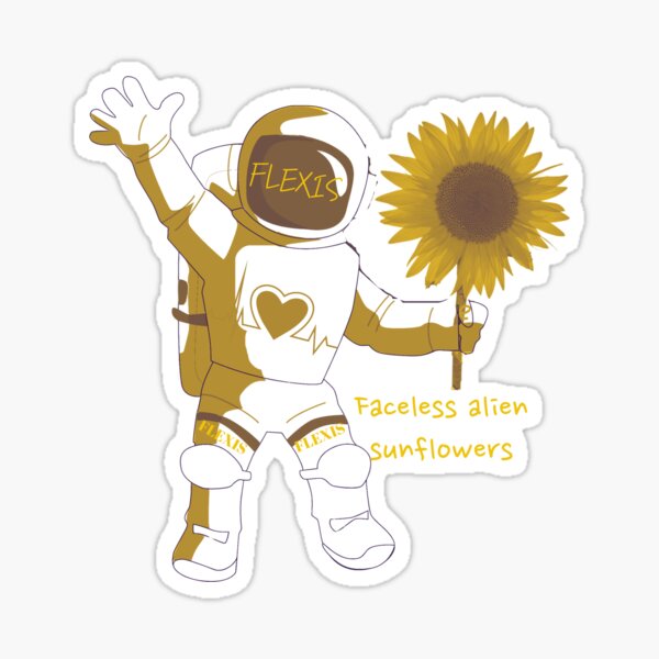 "Faceless alien sunflowers a combination of flowers and aliens" Sticker ...