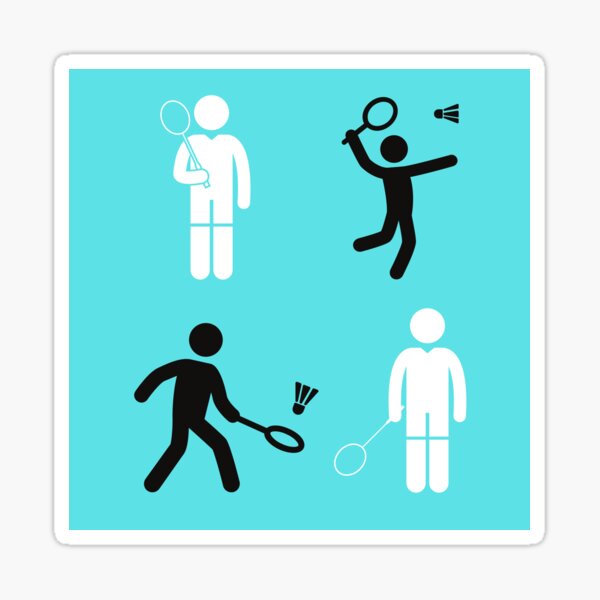 "Instruction for badminton players" Sticker by MagdalenaRulez | Redbubble