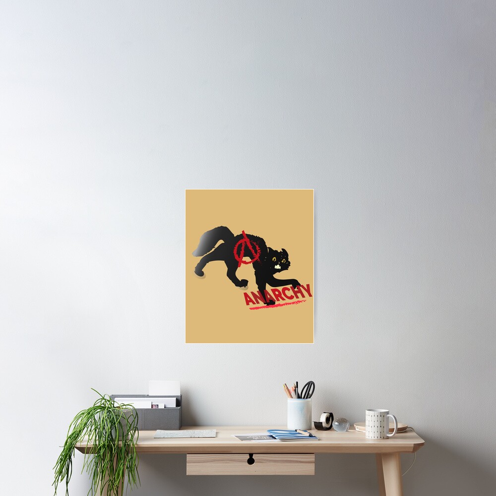 Póster «Gato negro de la anarquía | Gato salvaje | Sabot-Cat | Peleá ...