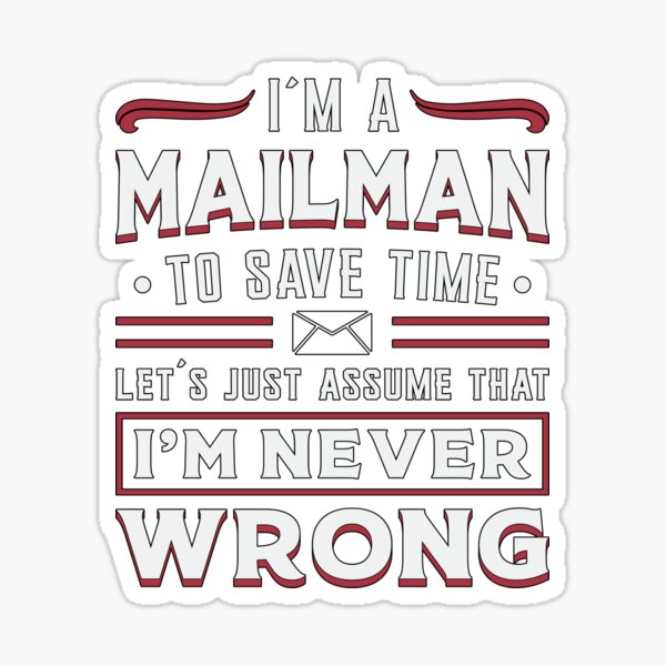 "Postman Post Mail Mailman Day Delivery Gift Idea" Sticker for Sale by ...