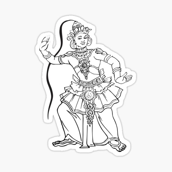 "Sri Lankan Kandy dancer." Sticker for Sale by Raviyaa | Redbubble