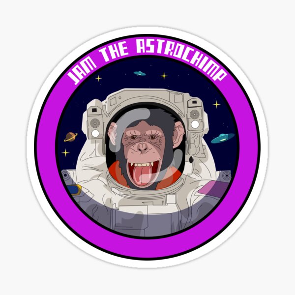 "Iam Astrochimp. " Sticker by Zwembadvergeli1 | Redbubble