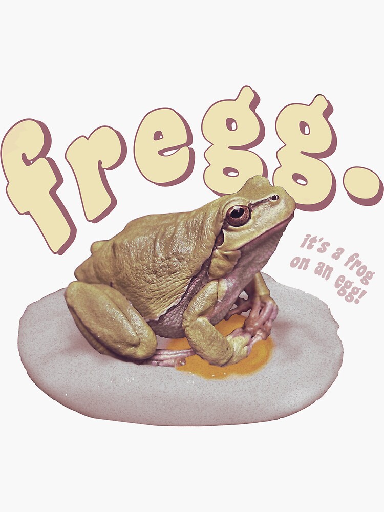 "Fregg: A frog on an egg!" Sticker for Sale by artoine | Redbubble