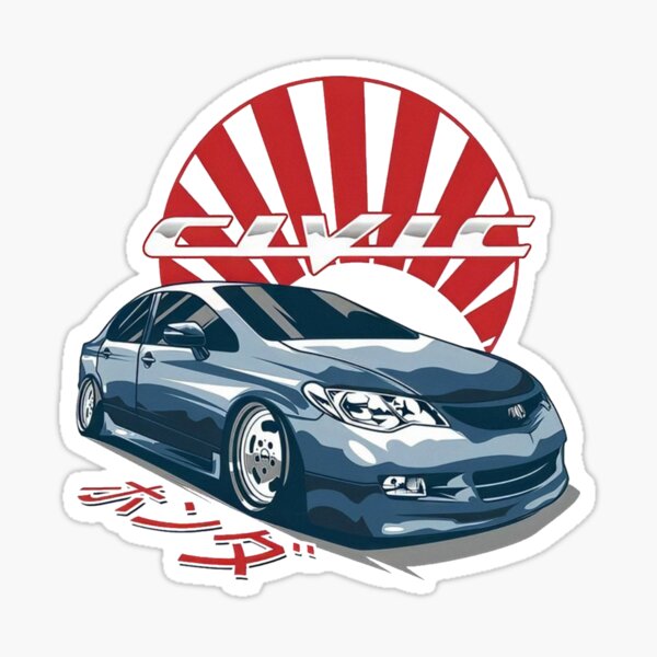 "Honda Civic Japanese Aesthetic" Sticker for Sale by TeamFleaMarket ...