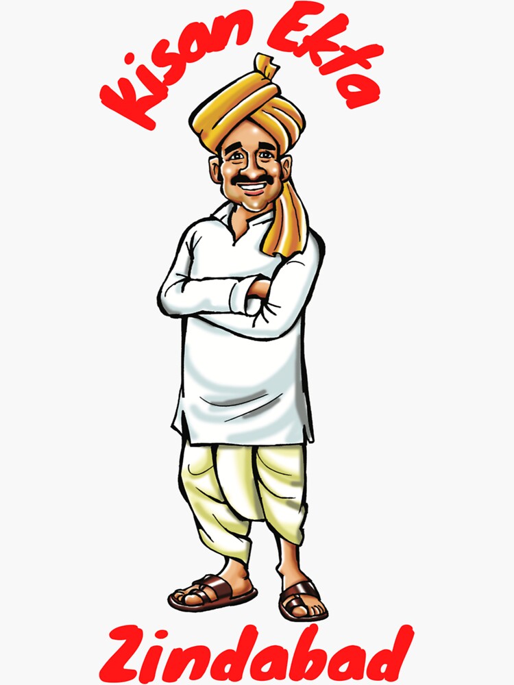 "Kisan Ekta Zindabad" Sticker for Sale by DigitalSantino | Redbubble