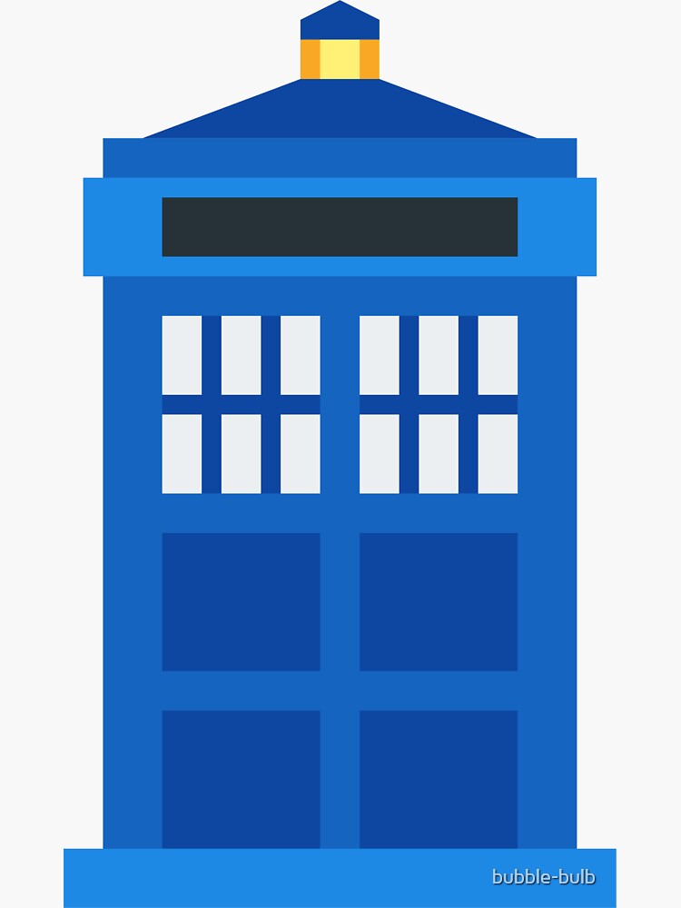 "English blue Police Box Phone Booth" Sticker by bubble-bulb | Redbubble