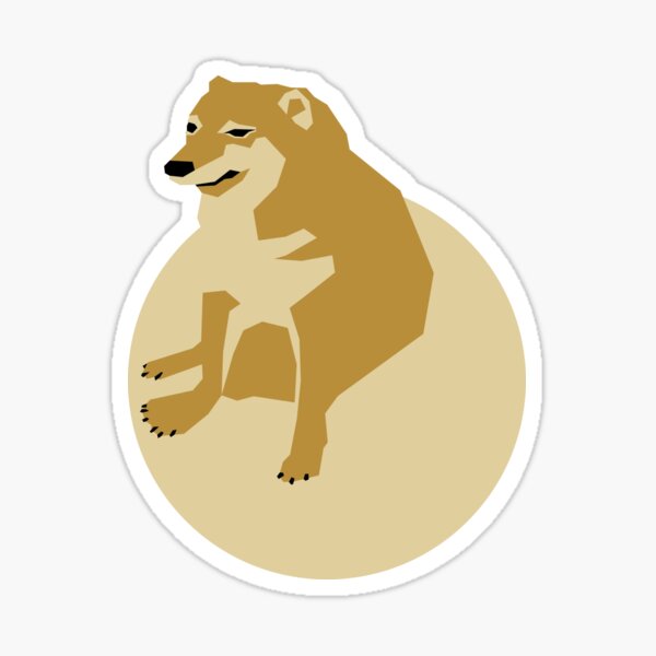 Pegatina «[Memes minimalistas] Cheems» de POP-KULTUR | Redbubble