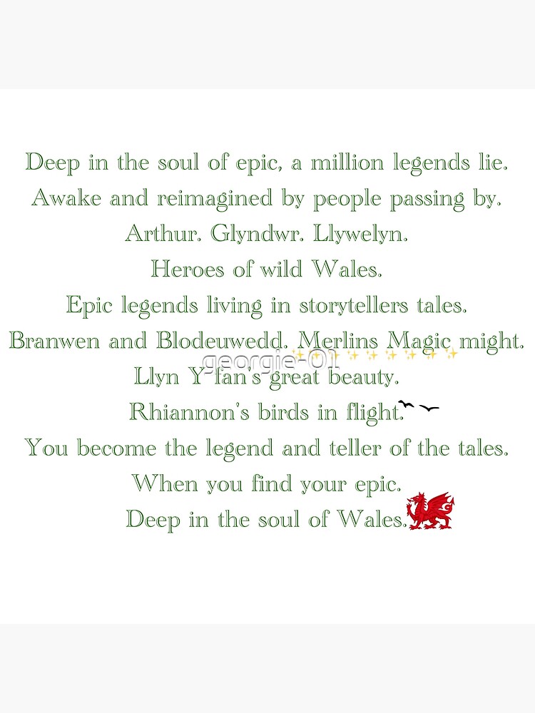 "Welsh poem" Poster by georgie-01 | Redbubble
