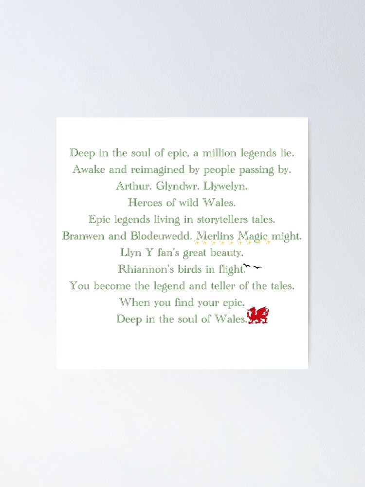 "Welsh poem" Poster by georgie-01 | Redbubble