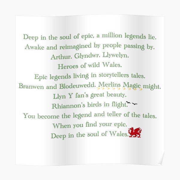 "Welsh poem" Poster by georgie-01 | Redbubble