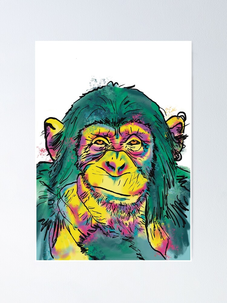 "Abstract Monkey, Monkey Art, Monkey Drawing, " Poster by Urbanabstract ...