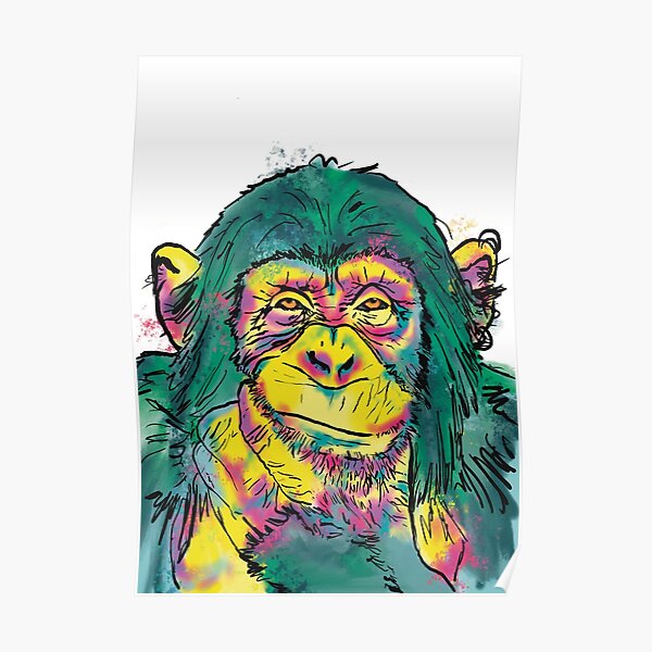 "Abstract Monkey, Monkey Art, Monkey Drawing, " Poster by Urbanabstract ...