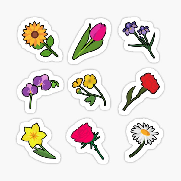 "Cute Flower Variety Assortment Pack" Sticker for Sale by PanosTsalig ...