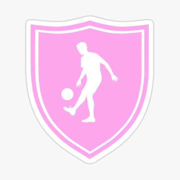 "Soccer Football Player Light Pink Filled Badge Jersey Logo" Sticker by ...