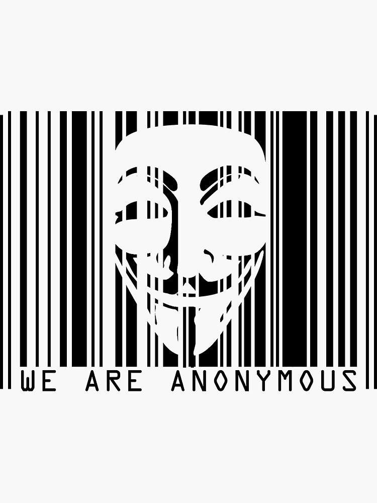 "code barre anonymous " Sticker for Sale by zebia | Redbubble