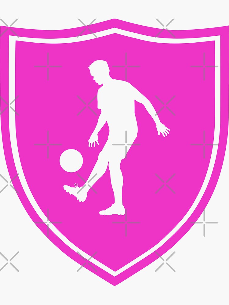 "Soccer Football Player Pink Filled Badge Jersey Logo" Sticker by ...