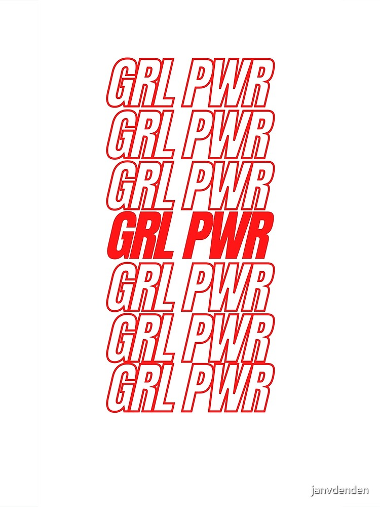 "GRL PWR - outline - red" Poster for Sale by janvdenden | Redbubble