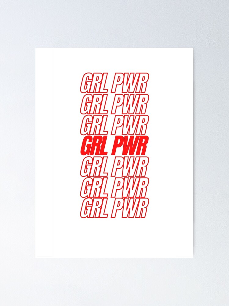 "GRL PWR - outline - red" Poster for Sale by janvdenden | Redbubble