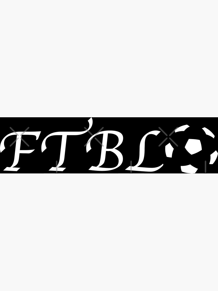 "FTBL Football Soccer Ball Shortened White Design Logo" Metal Print by ...