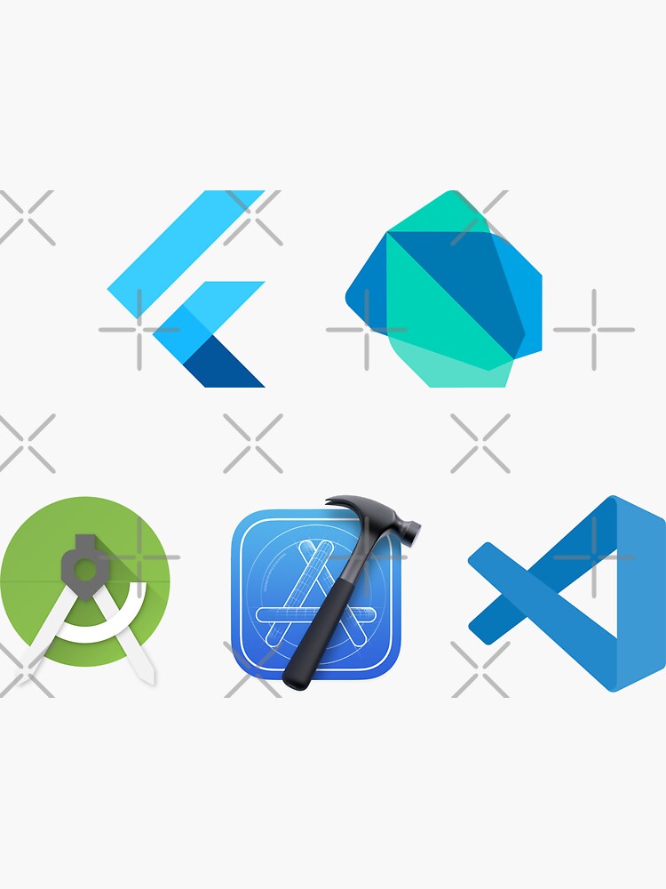 "Flutter Application Developer Logo Combo Pack (old)" Sticker for Sale ...