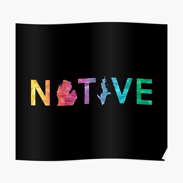 "Michigan Native Michigander Low Poly Rainbow Color" Poster for Sale by ...