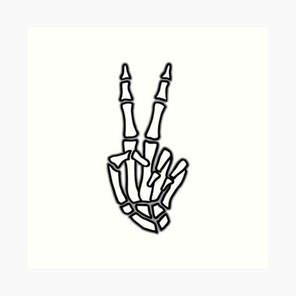 "Peace skeleton hand sign" Art Print for Sale by beakraus | Redbubble