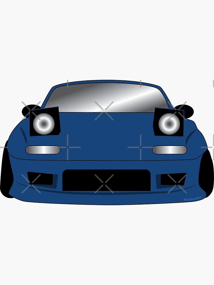 "MIATA FRONT FACING DARK ROYAL BLUE" Sticker for Sale by SturlaStudios ...