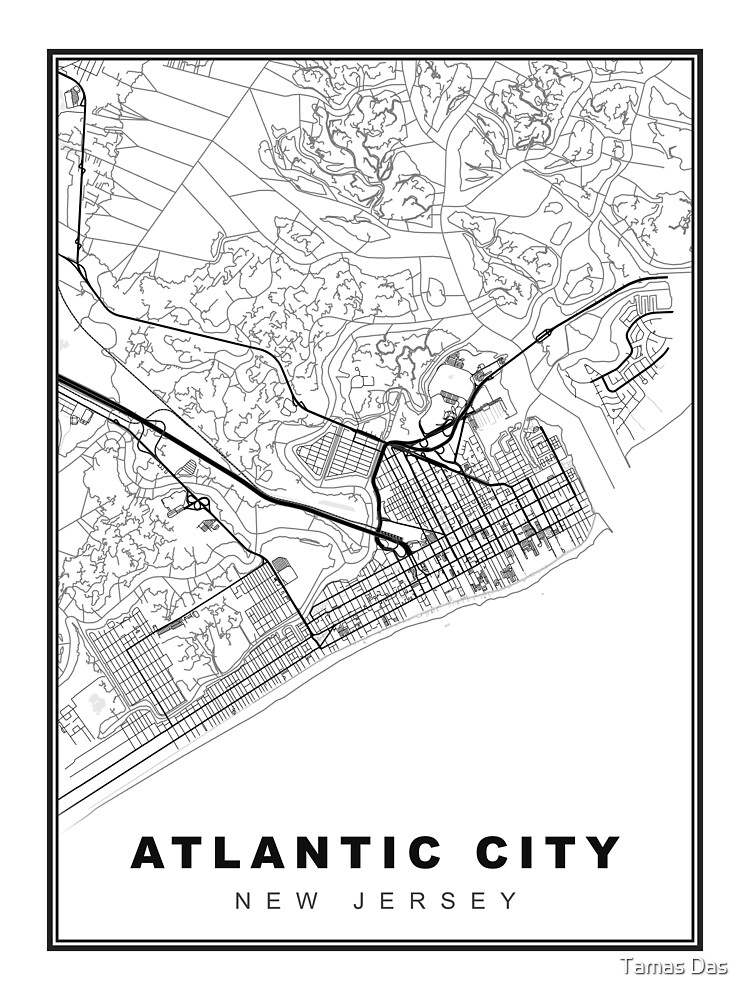 "Atlantic City Map" Sticker for Sale by sibudas | Redbubble